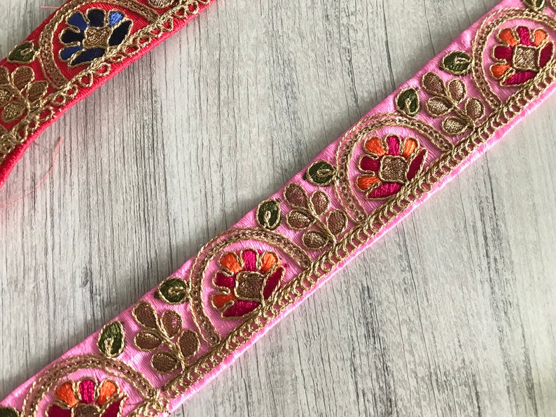 Sari Fabric Trim-multi Colour Embroidered Sari Border Boho | Etsy
