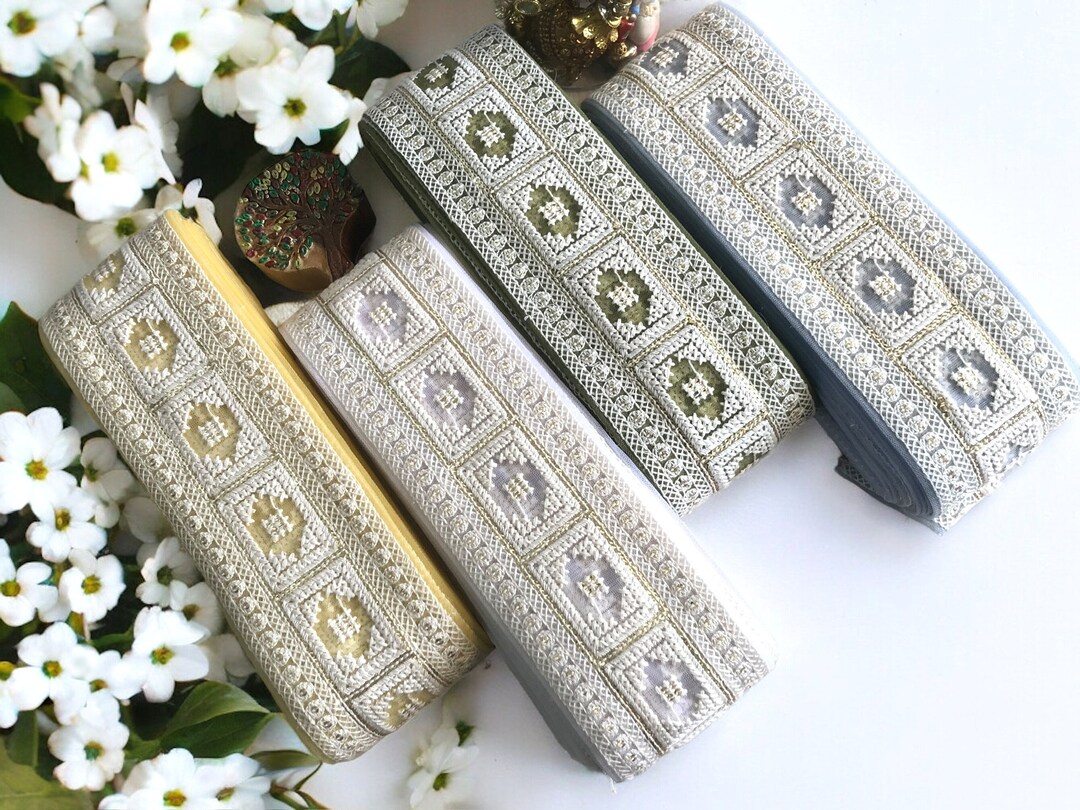 Sari Fabric Trim-multi Colour Embroidered Sari Border-silk Sari Fabric ...