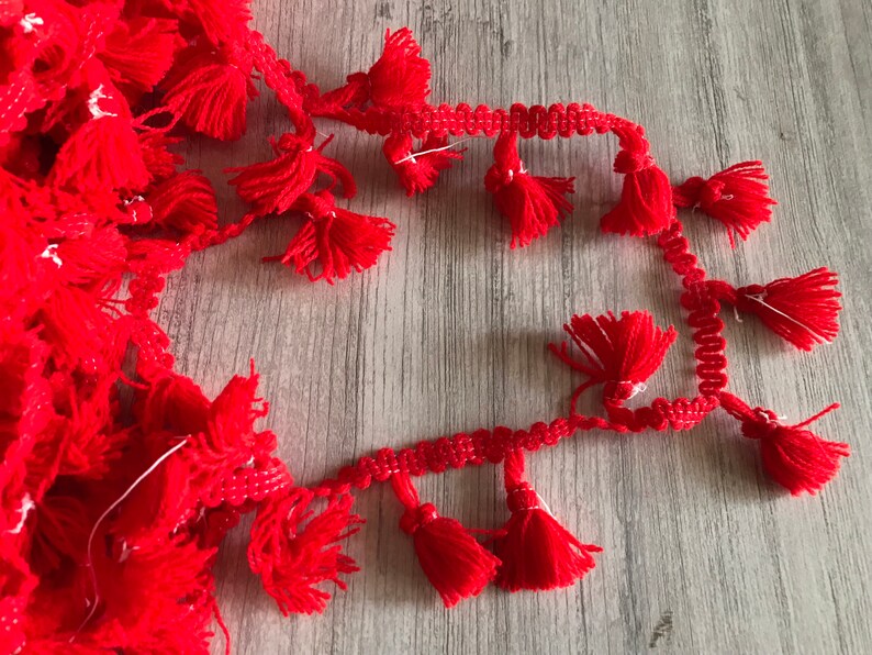 8 Yards Multi Colored Thread Tassels Trim Decorative Fabric Etsy