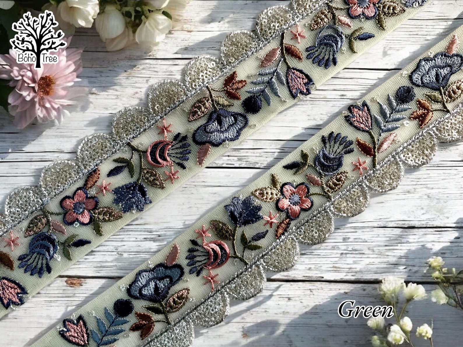 Net Fabric Saree Border Indian Lace Trim by the Yard, Sari Fabric Trim ...