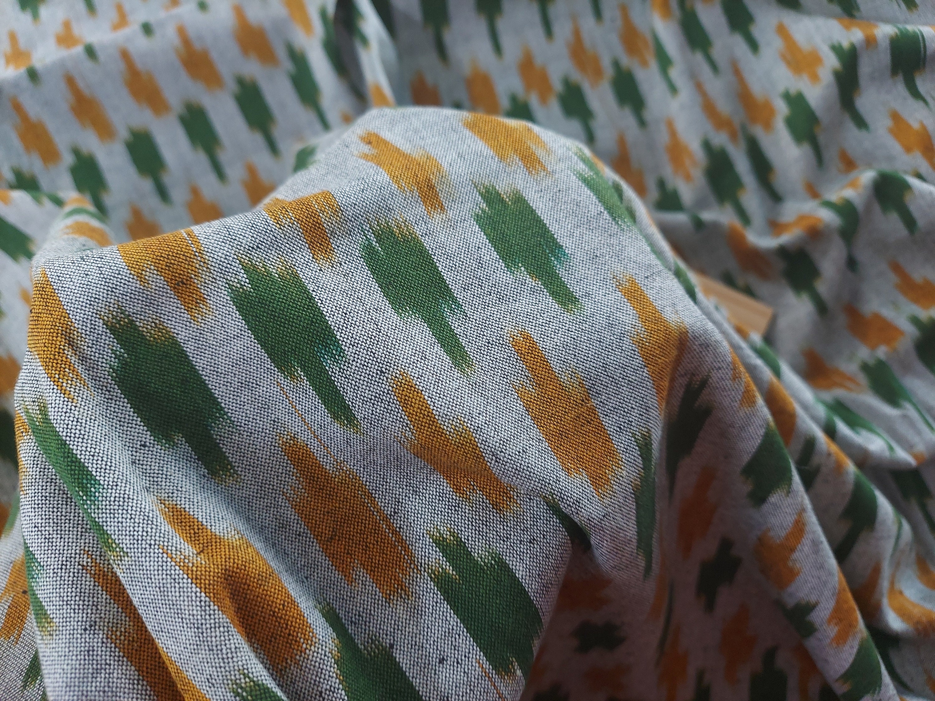 Ikkat Design 100% Fine Cotton Fabric-Indian Traditional | Etsy