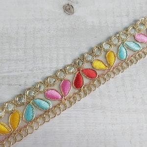 Sari Fabric Indian Trim, Embroidered Trim, Saree Border Fabric Trim for ...