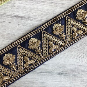 Embroidered Indian Trim by the Yard Indian Fabric Trim Sari Border ...