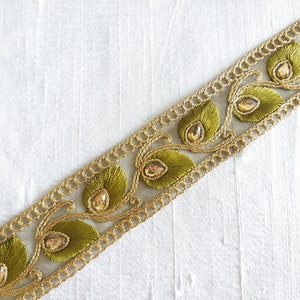 Embroidered Indian Trim by the Yard Indian Fabric Trim Sari Border ...