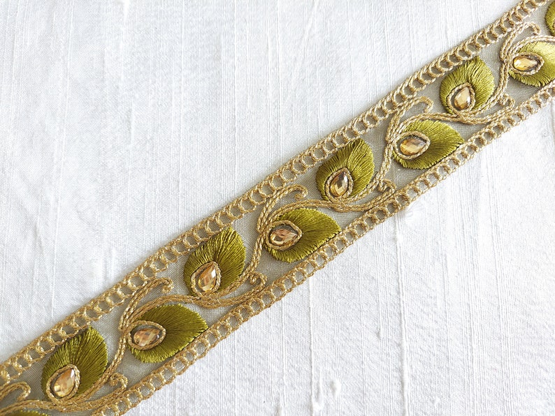 Embroidered Indian Trim by the Yard Indian Fabric Trim Sari Border ...