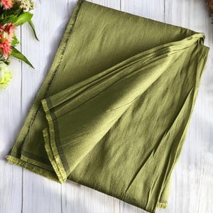 1 Yard-dupion Poly Silk-raw Silk Fabric-green Silk Sari Fabric-lehenga ...
