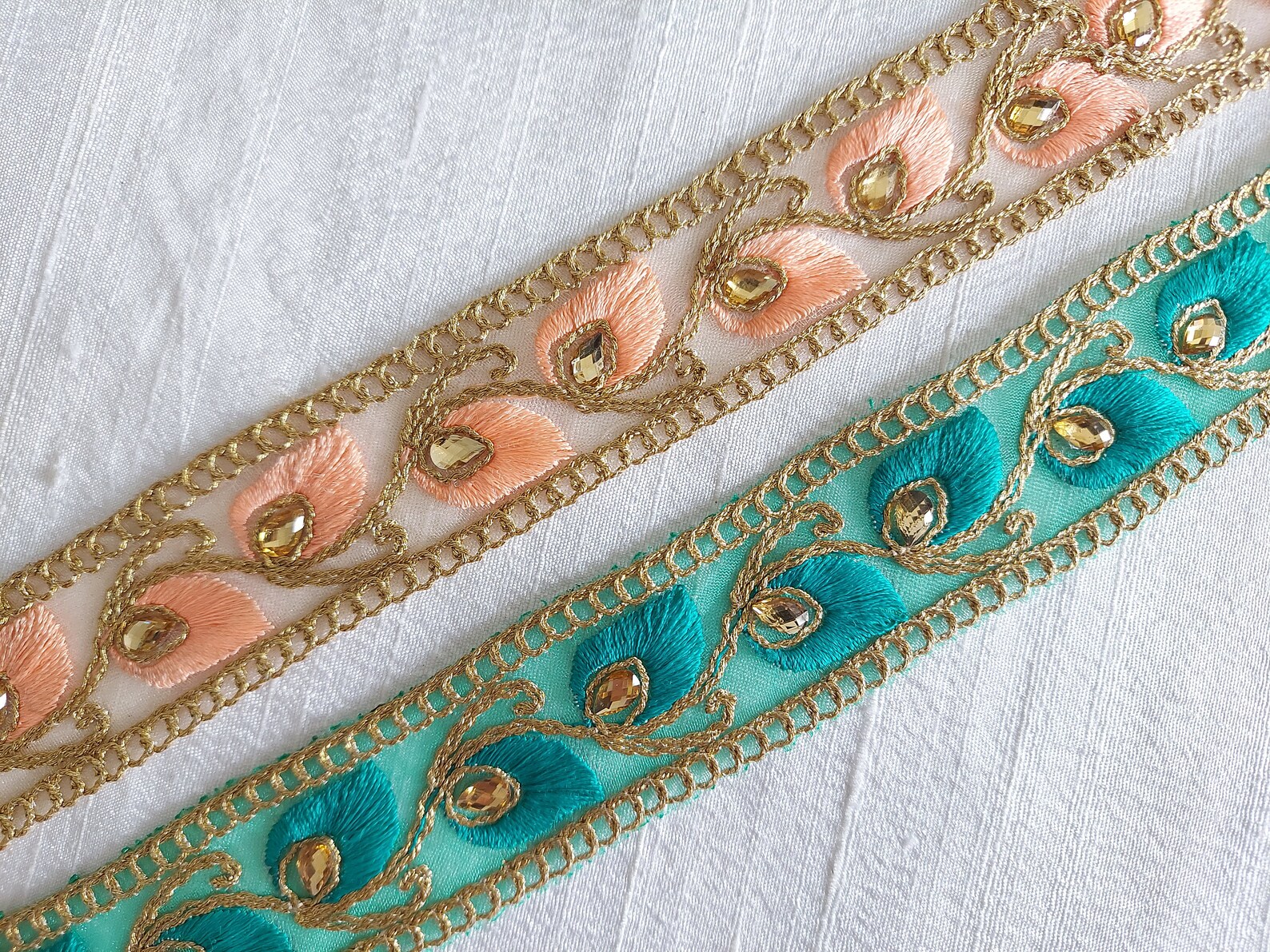 Embroidered Indian Trim by the Yard Indian Fabric Trim Sari Border ...