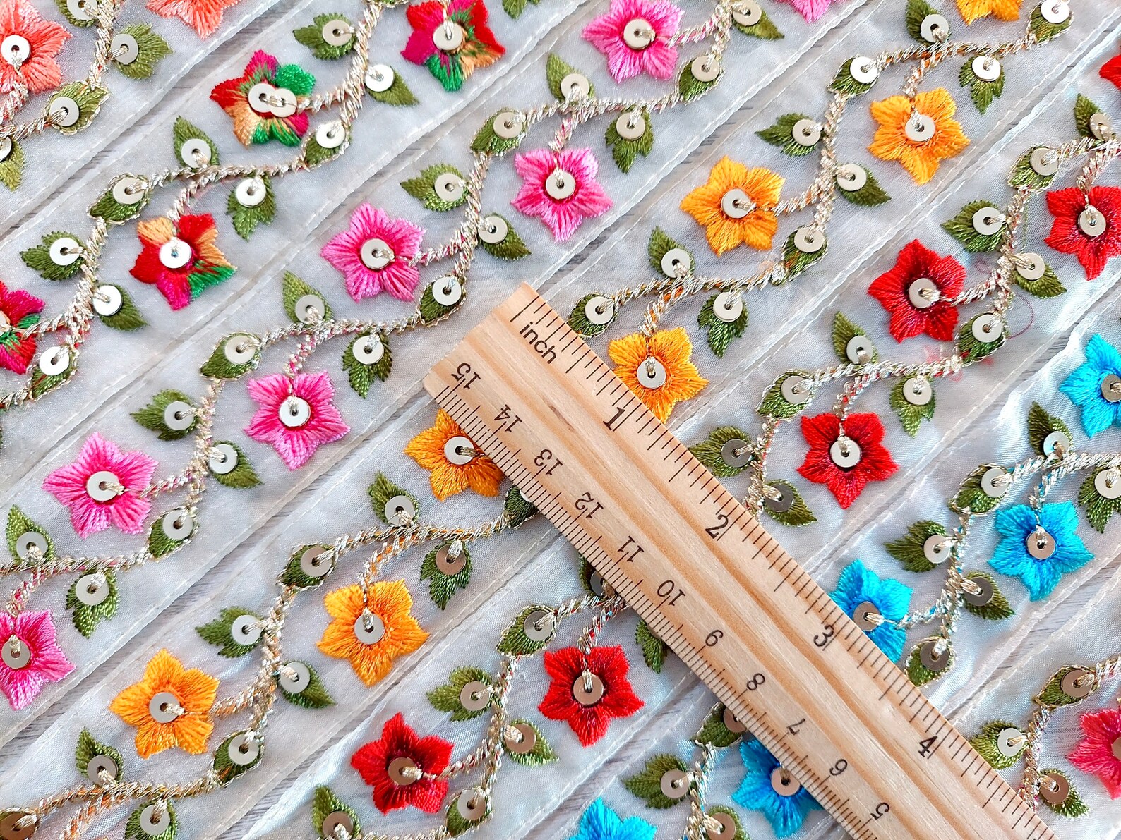 Embroidered Indian Trim by the Yard Indian Fabric Trim Sari - Etsy