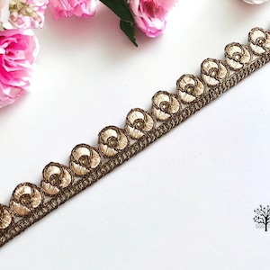 Gold Fabric Trim Embroidered Trim-cut Work Sari Border India Fabrics ...