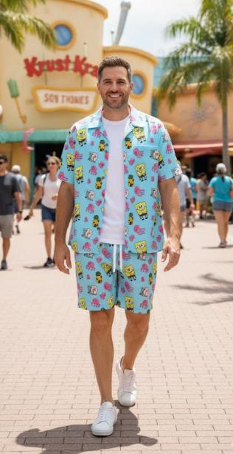 Spongebob Squarepants Hawaiian Matching Shirt and Shorts Set – Fun ...
