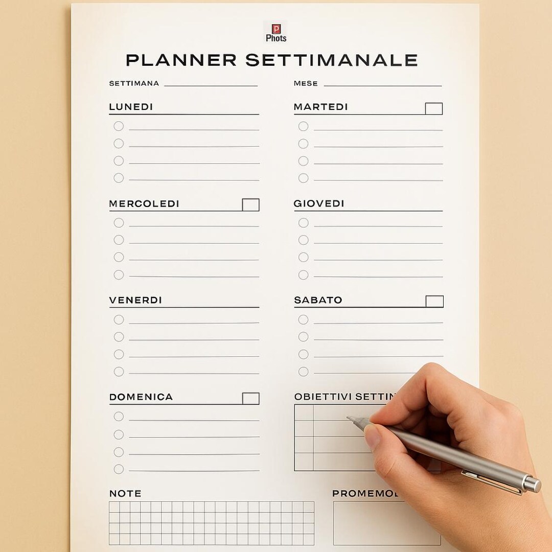 Planner Settimanale ITA-ENG, PDF stampabile e digitale. Perfetto per ...