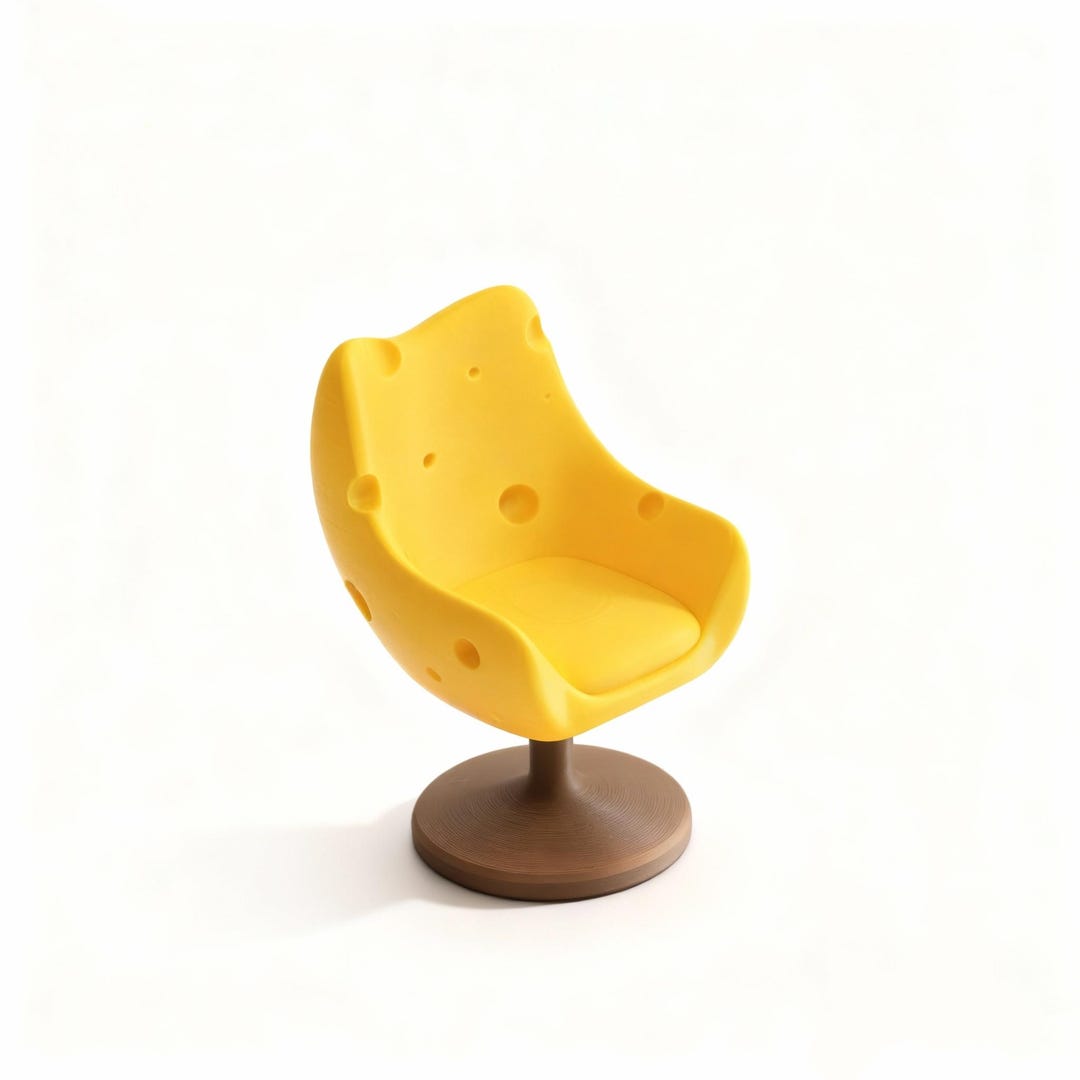 Cheese Chair - 3D Printed Miniature Furniture for 1/6 & 1/12 Dolls ...