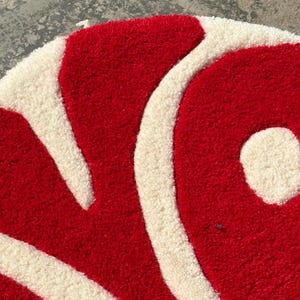 Hand-tufted Heart Rug With Custom Text “LOVE” Red and White Decorative ...