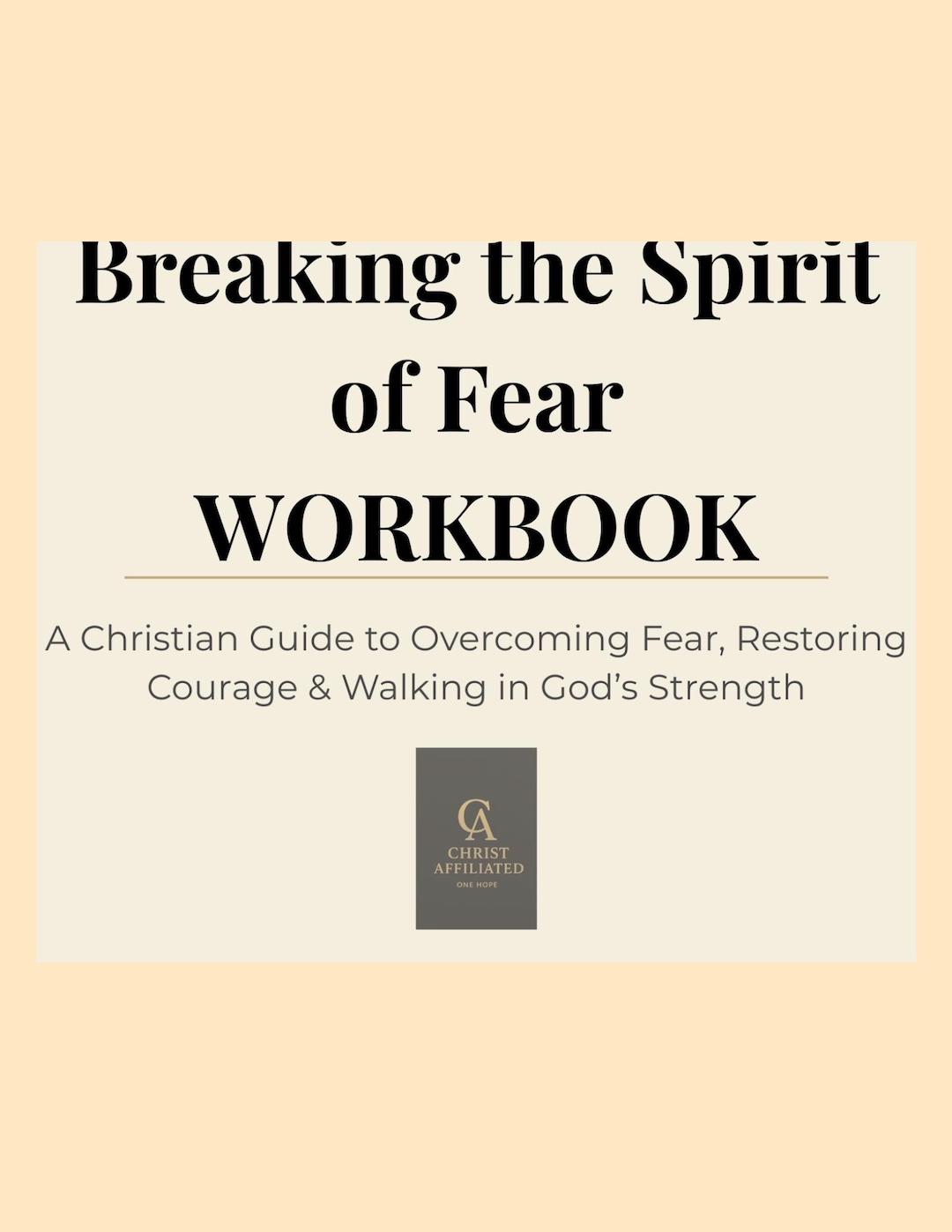 Breaking the Spirit of Fear Workbook Journal - Etsy