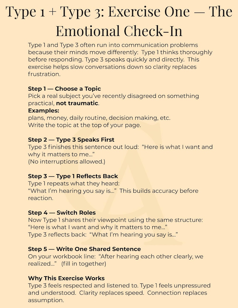 How We Strengthen Our Communication — Type 1 + Type 4 Couples Workbook ...