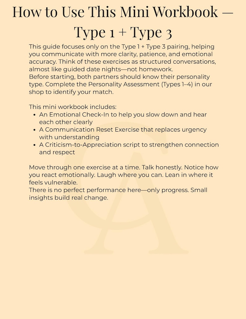 How We Strengthen Our Communication — Type 1 + Type 4 Couples Workbook ...