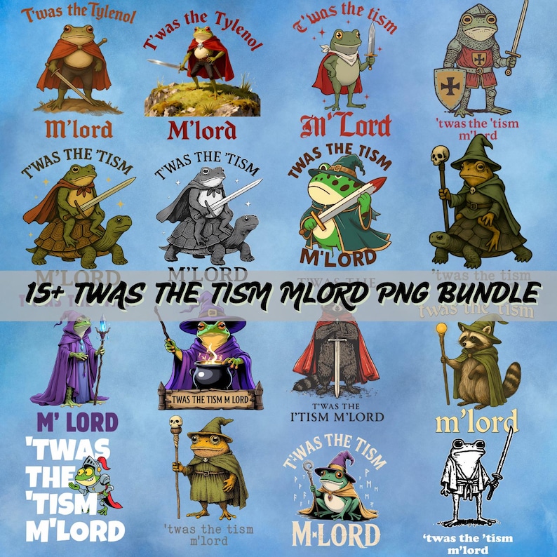 T’was the ’tism M’lord PNG Bundle, Medieval Knight Frog Sublimation ...