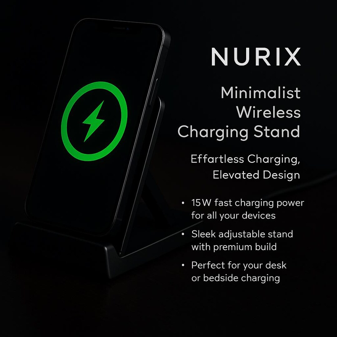 Minimalist Wireless Charging Stand – Fast Charger for iPhone & Airpods ...