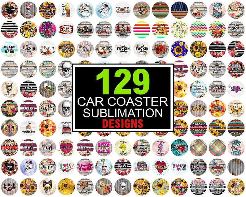Funny Car Coaster PNG Mega Bundle Sarcastic Cup Holder Sublimation ...