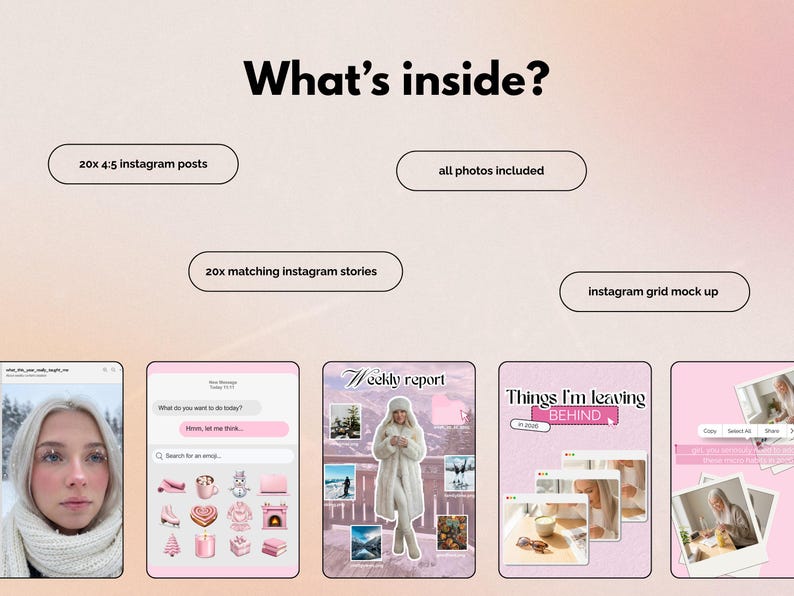 20 modelos de posts para Instagram com tema natalino rosa no Canva para ...
