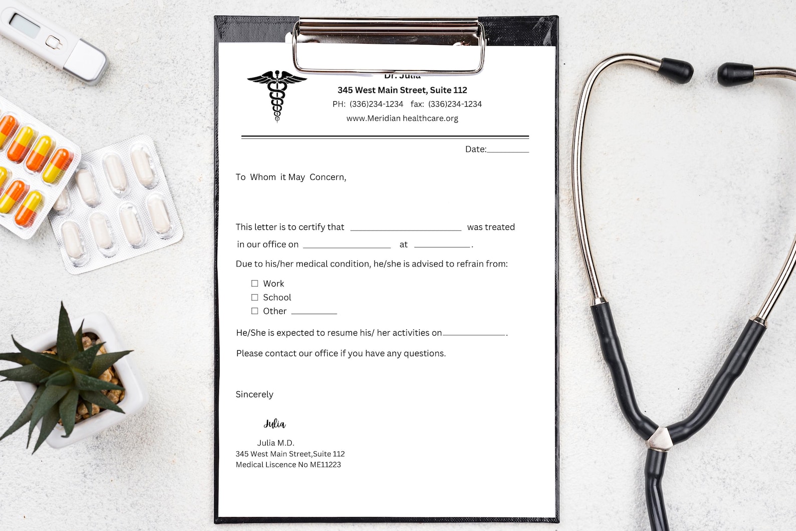 Editable Doctor's Excuse Template | Urgent Care Note (PDF, Word, Canva ...