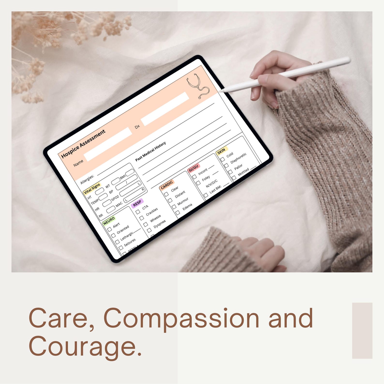 Hospice Nurse Assessment Sheet | RN Visit Form (PDF, Canva Edit) - Etsy