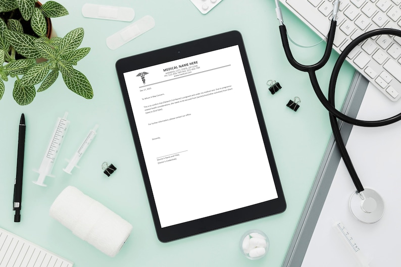 Pregnancy Doctor Excuse Note | Editable Medical Template (PDF, Word ...