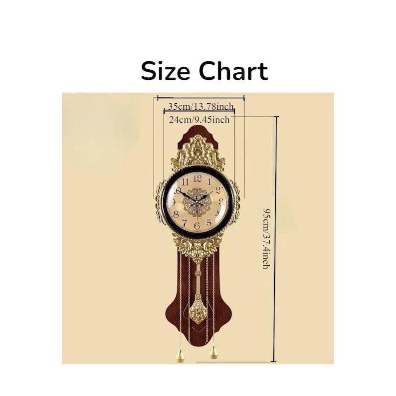 Vintage Pendulum Wall Clock Classic Wooden Antique Style Decorative ...