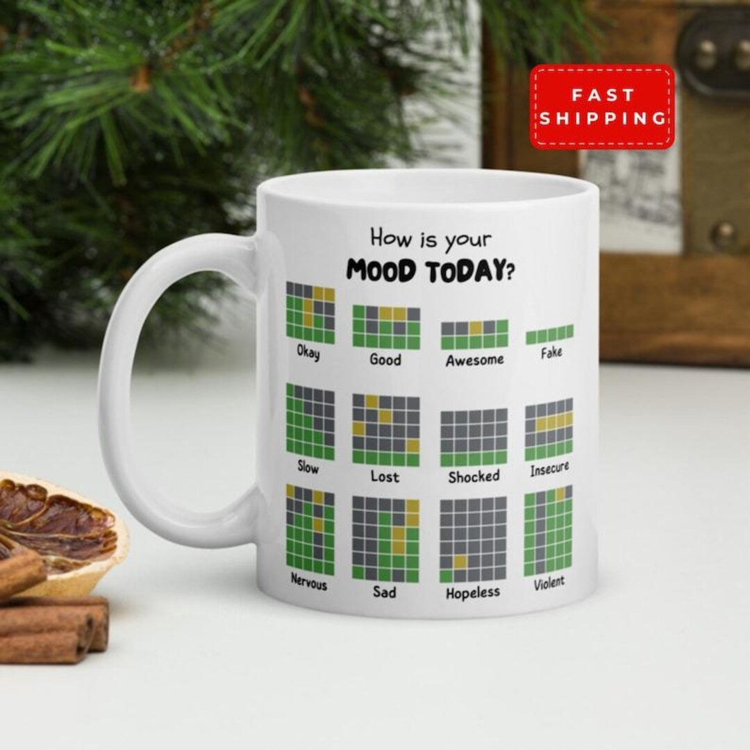 Wordle Mug Wrap PNG | How's Your Mood Today? | Funny Word Game Design ...