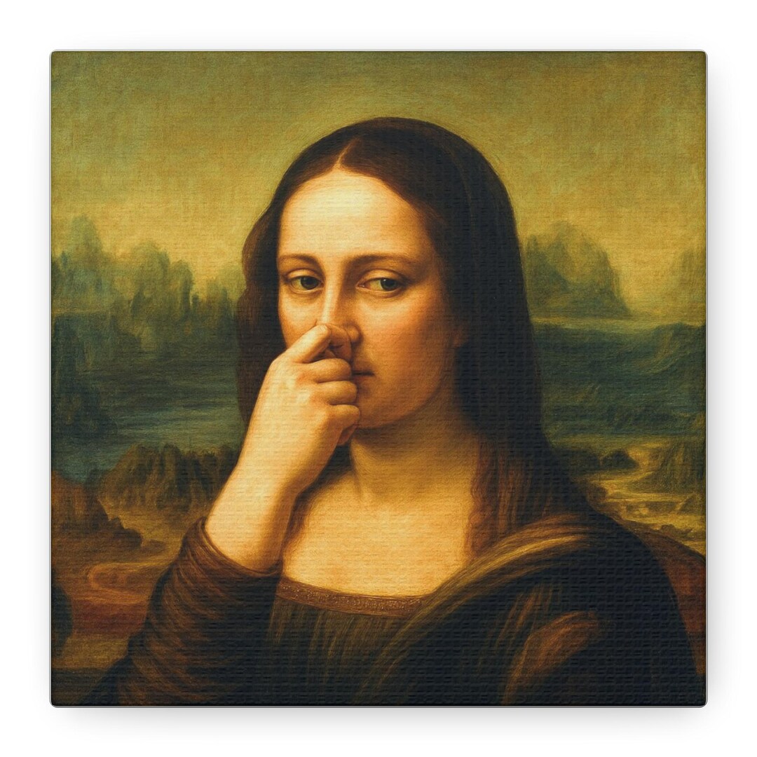 Mona Lisa Holding Nose Print | Funny Renaissance Art | Washroom Decor ...