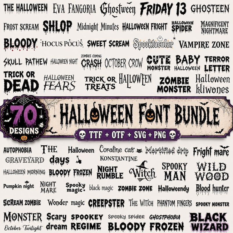 Scary Font Decals - Etsy