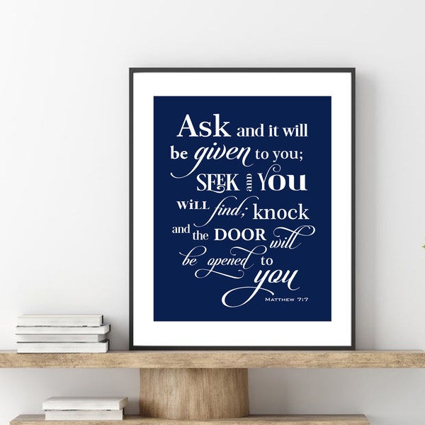 Matthew 7 7 - Etsy