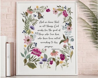 Scripture Wall Art All Things Work Together for Good Romans - Etsy