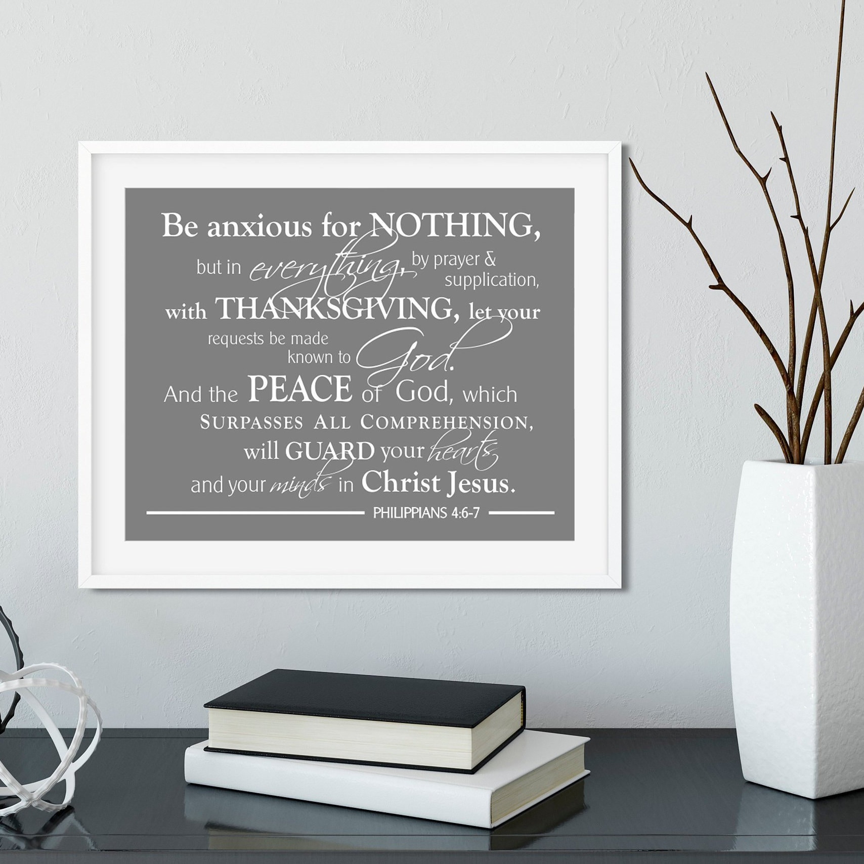 Scripture Wall Art Be Anxious for Nothing Philippians 4 6 7 Christian ...