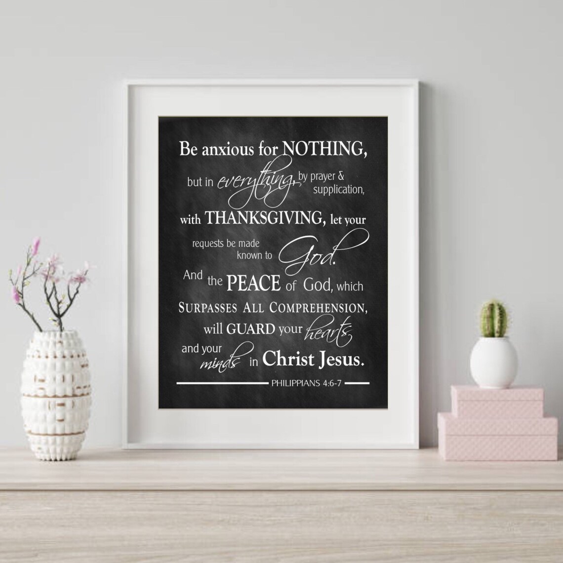 Scripture Wall Art Be Anxious for Nothing Philippians 4 6 7 | Etsy
