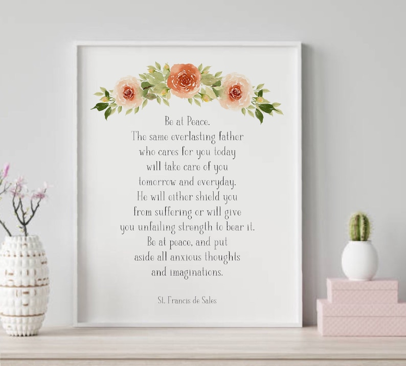 St Francis De Sales Art Print - Be at Peace, Confirmation Gift - Etsy