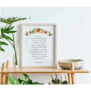 St Francis De Sales Prayer Be at Peace Confirmation Gift | Etsy