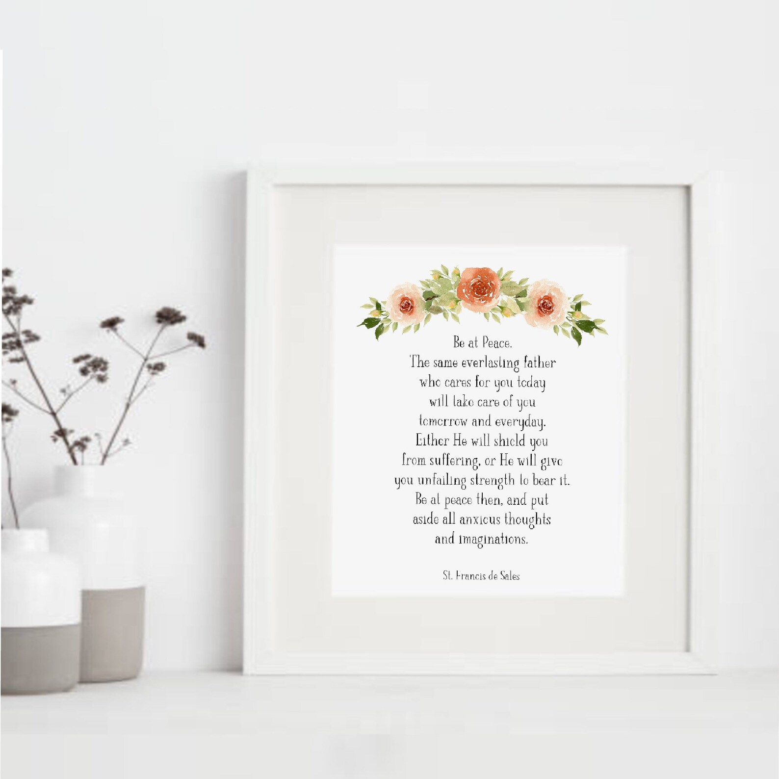 St Francis De Sales Art Print - Be at Peace, Confirmation Gift - Etsy
