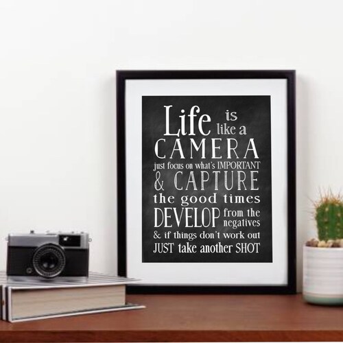 Life is Like a Camera Photographer Gift Photography Art | Etsy