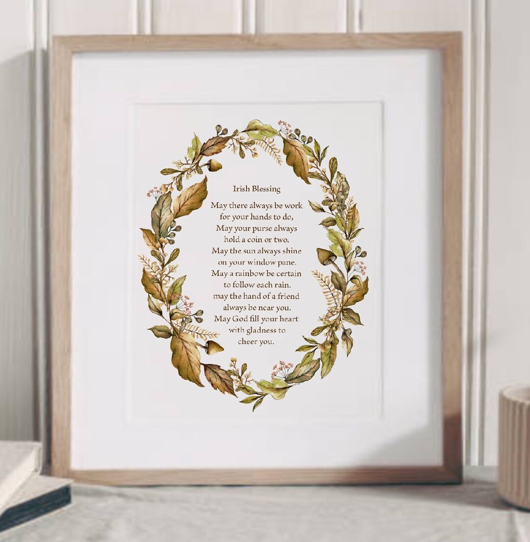 Irish Blessing, May There Always Be Work for Your Hands to Do, Wall Art ...