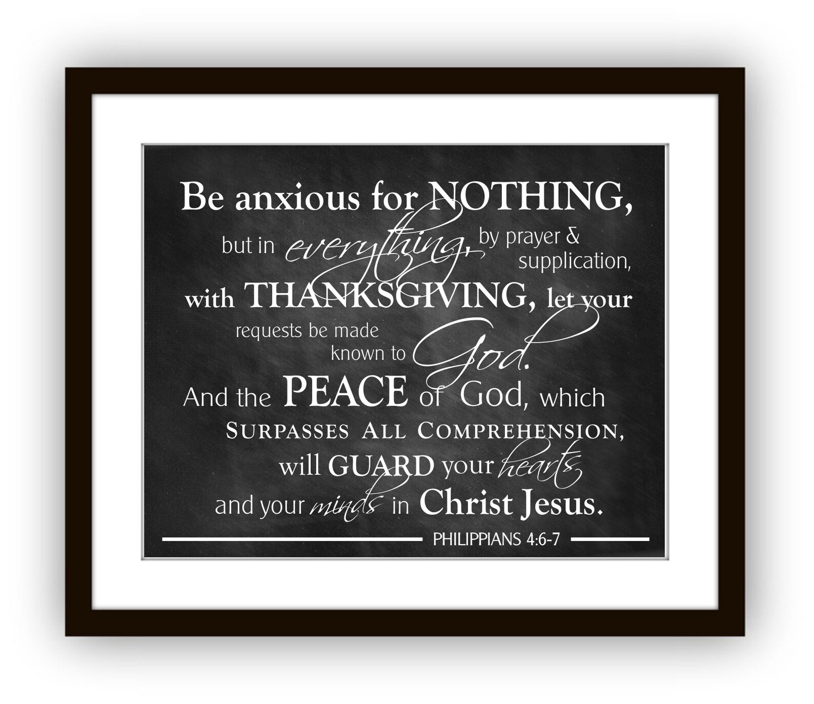 Scripture Wall Art Be anxious for Nothing Philippians 4 6 7 | Etsy