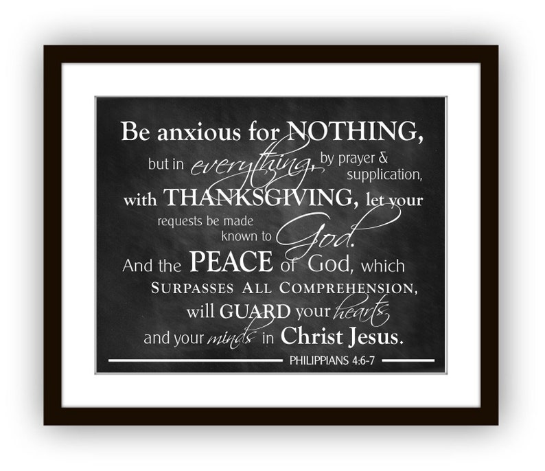 Scripture Wall Art Be Anxious for Nothing Philippians 4 6 7 - Etsy