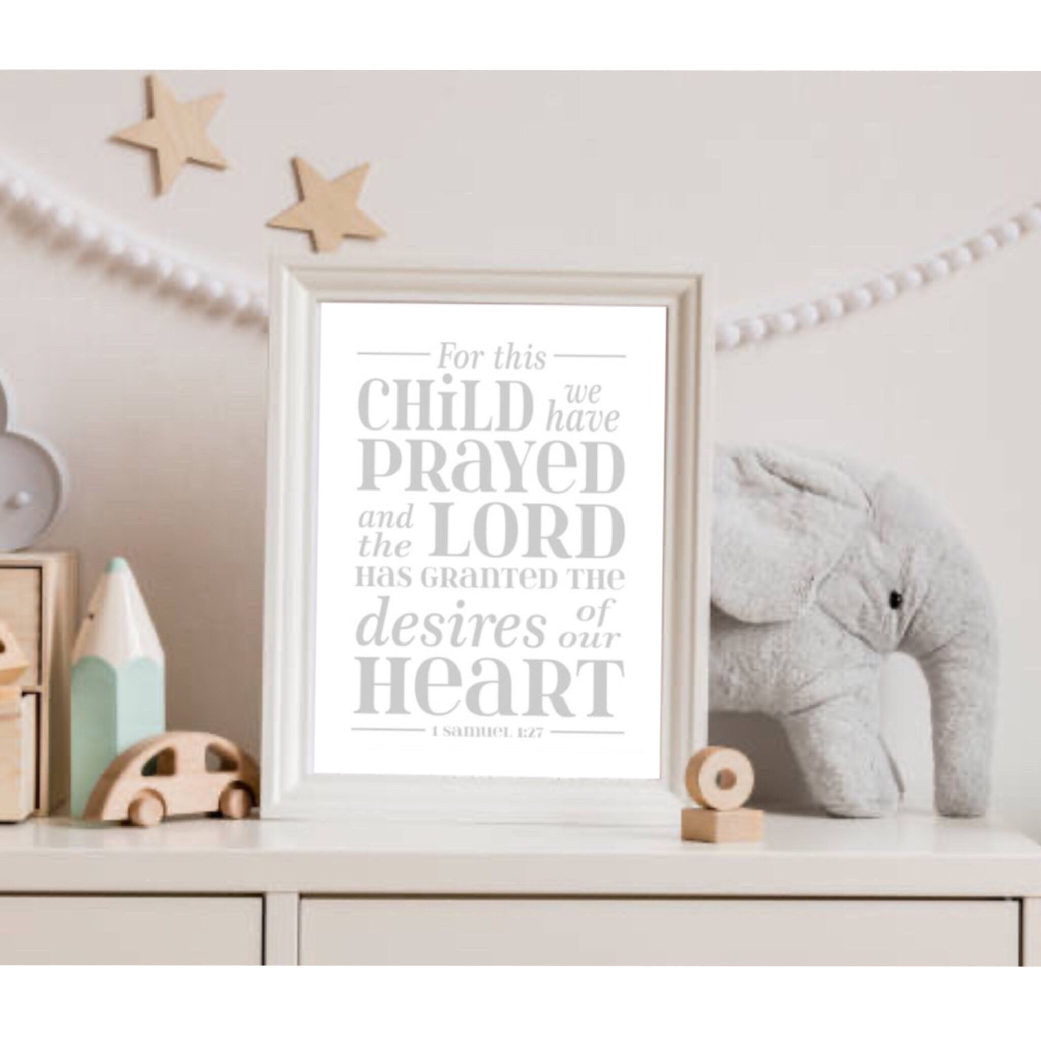 For This Child We Have Prayed, Nursery Wall Art Print, Baby Shower Gift ...