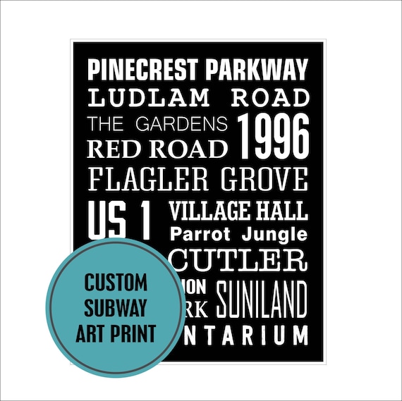 Personalized Gift Personalized Subway Sign Custom Sign Word | Etsy