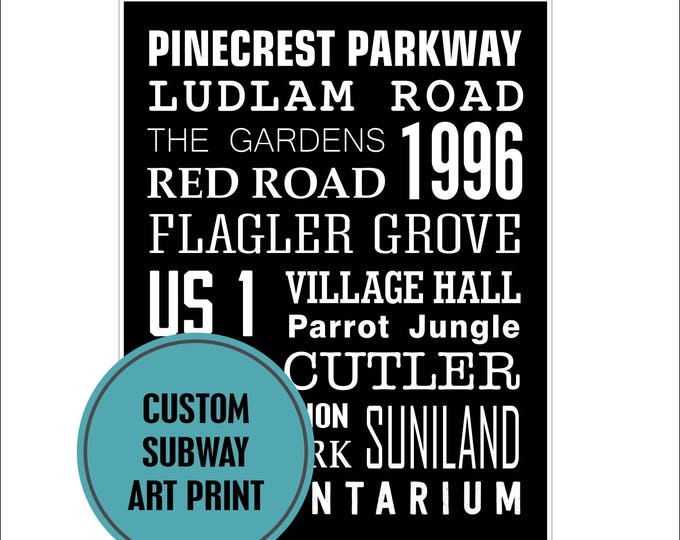 Personalized Subway Art for Your Home. Custom Subway Wall Art ...