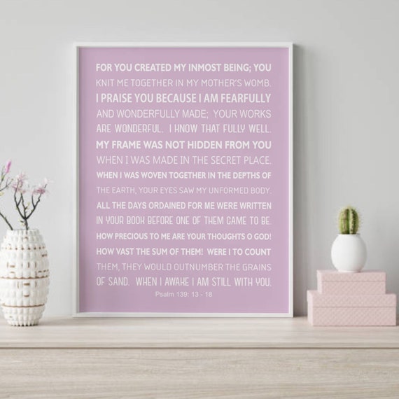 Psalm 139 For You Created My Inmost Being You Knit Me | Etsy