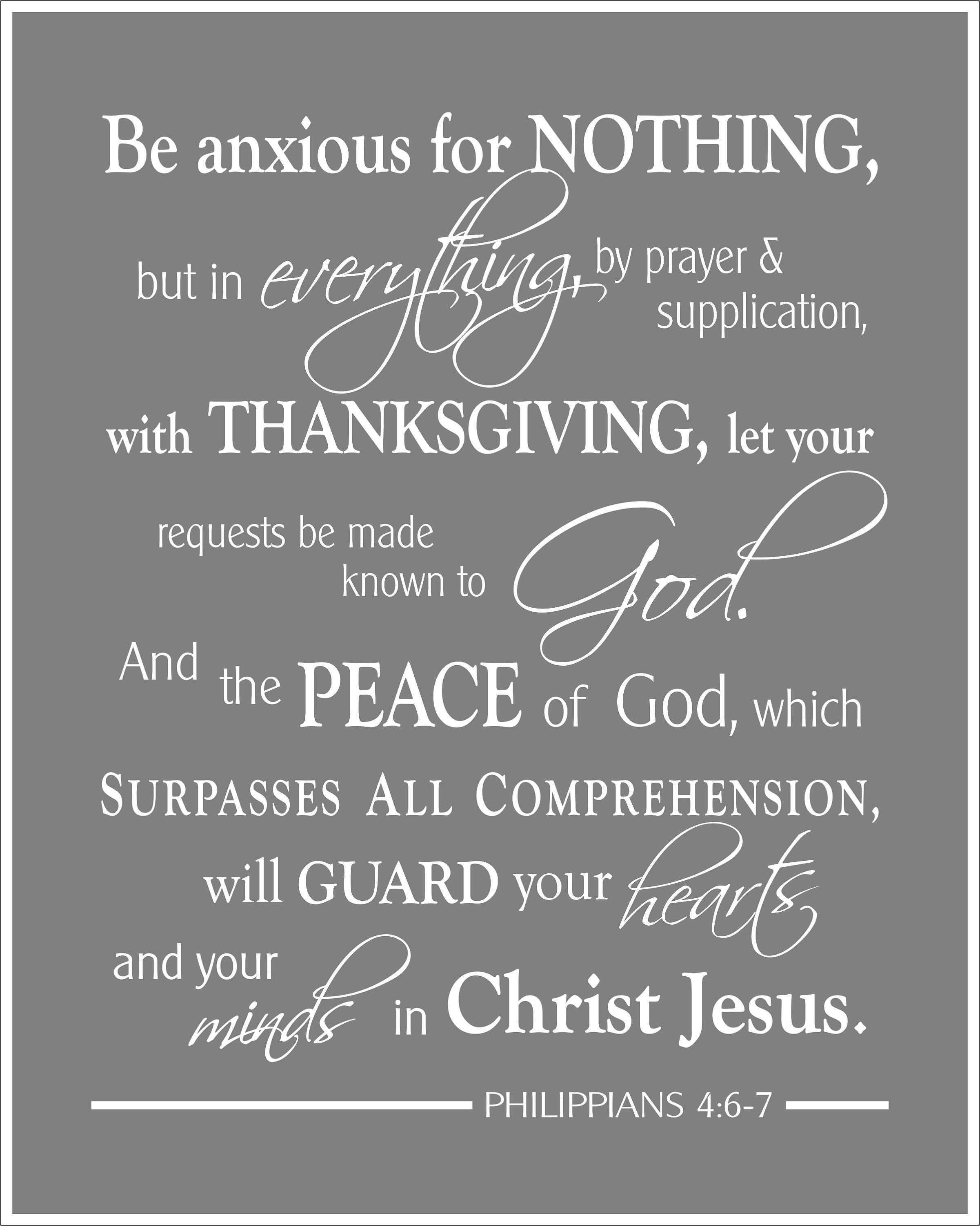 Scripture Wall Art Be anxious for Nothing Philippians 4 6 7 | Etsy
