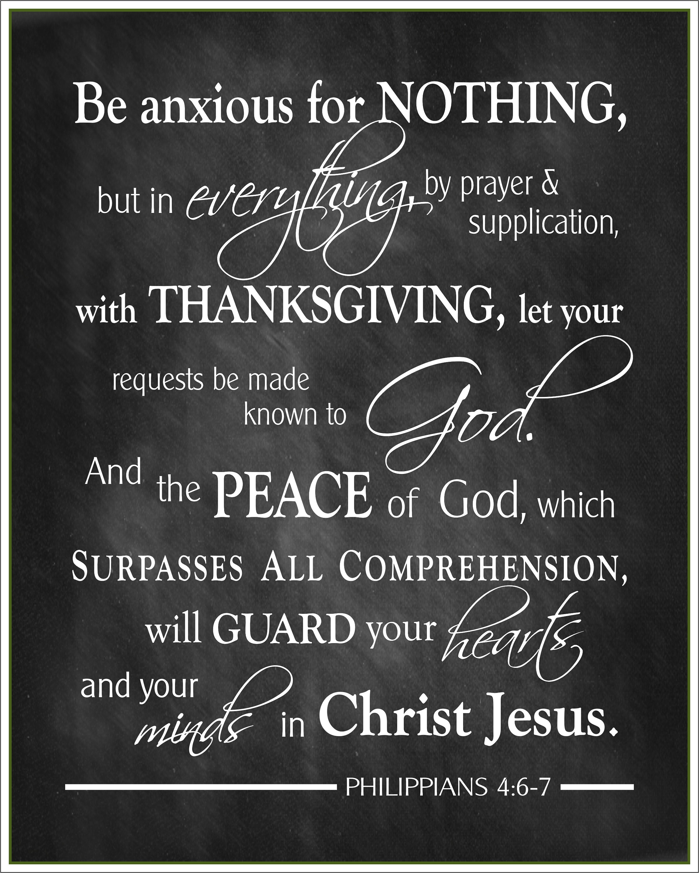 Scripture Wall Art Be anxious for Nothing Philippians 4 6 7 | Etsy