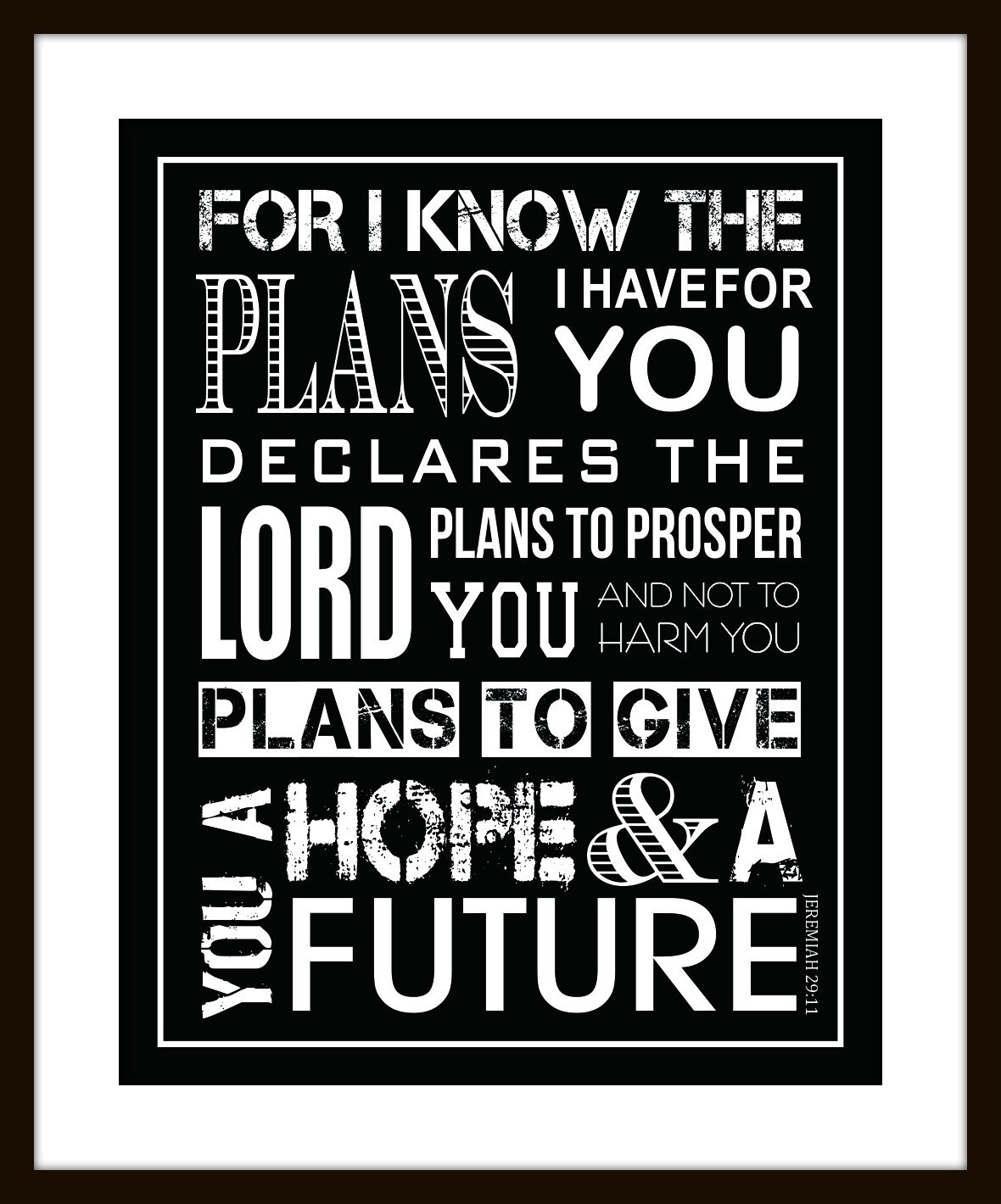 Jeremiah 29:11 for I Know the Plans I Have for You Scripture | Etsy
