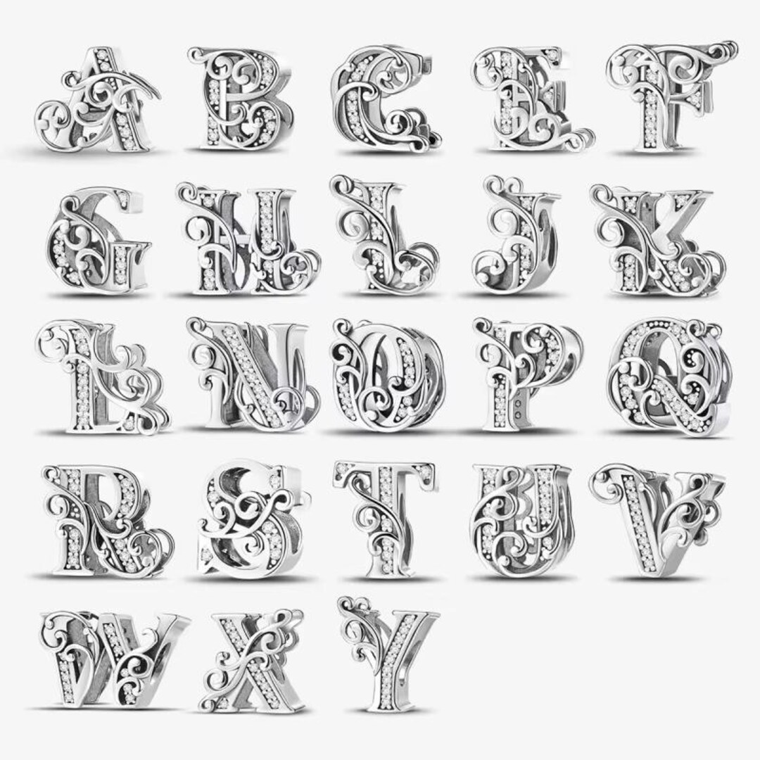 Pandora Style Charms A–Z – Initial Alphabet Beads for Bracelets ...